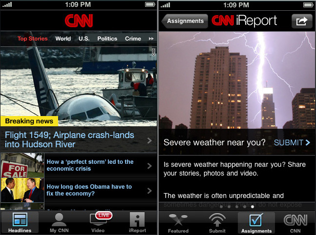 Aplikacija CNN za iPhone in iPod Touch na voljo v App Store - UPORABNA ...