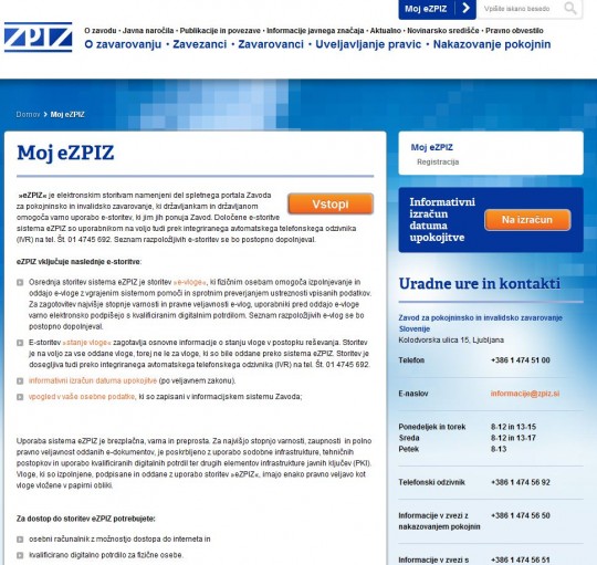 ZPIZ sedaj tudi z vlogami v elektronski obliki-eZPIZ (Zavod za ...