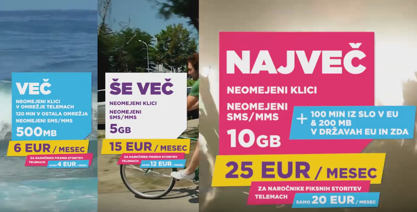 Novi mobilni paketi Telemach – Več, Še več in Največ s cenami 6€, 15 ...