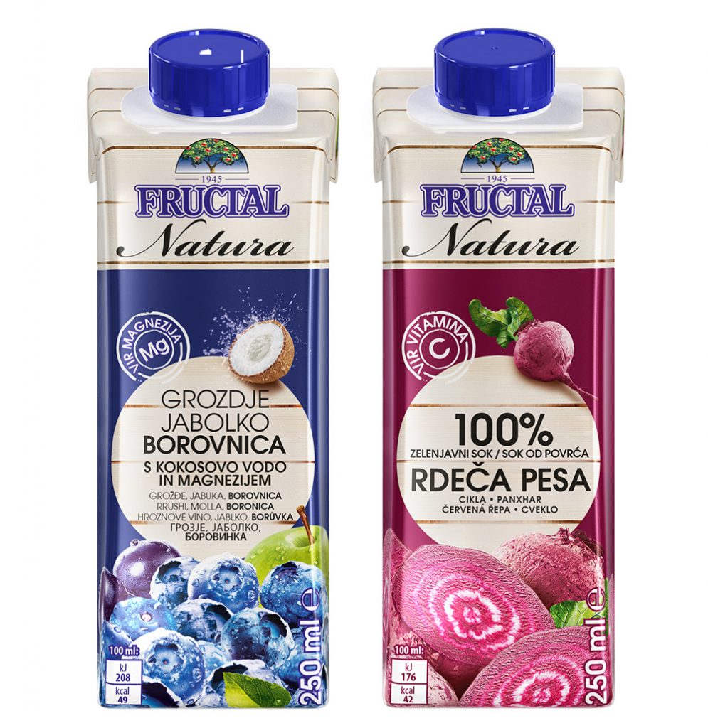 Fructal Natura za športnike v 250ml pakiranju (rdeče grozdje, jabolka ...