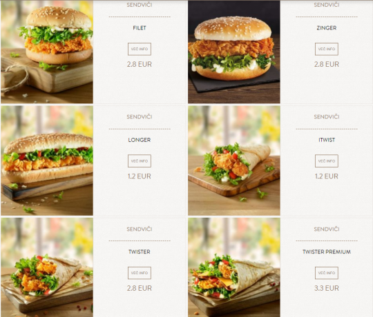 Cenik KFC Slovenija – KFC Bucket (košara), Big Box, B-Smart, Hot Wings ...