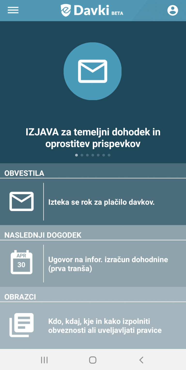 Vloga / izjava eDavki za temeljni mesečni dohodek in oprostitev plačila ...