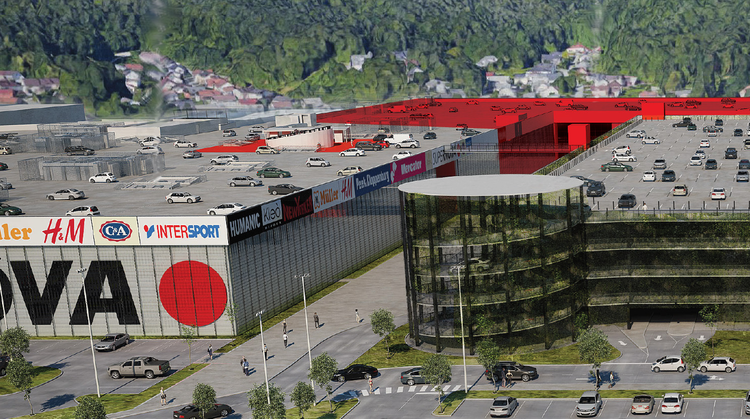 Parkiranje tudi na strehi centra Supernova Ljubljana Rudnik, ne le v ...