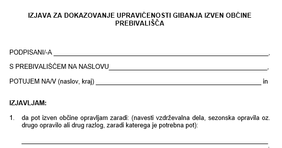 Obrazec za prehod med občinami / Word – PDF / Izjava za dokazovanje ...