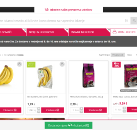 Mercator spletna trgovina - UPORABNA STRAN