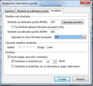 Siol pošta nastavitev – Nastavitve za Siol pošto / POP3 / SMTP ...