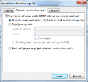 Siol pošta nastavitev – Nastavitve za Siol pošto / POP3 / SMTP ...