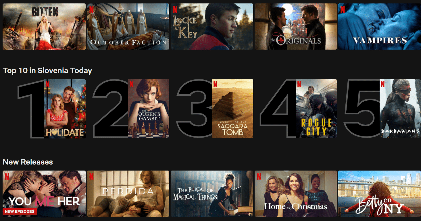 Netflix Slovenija TOP 10 (filmi / serije) - Holidate, The Queen's ...