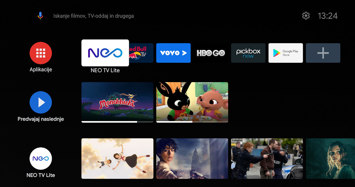 NEO TV Lite aplikacija za Android TV – Telekom Slovenije je NEO platformo kot aplikacijo ponudil ...