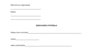 Potrdilo za osebe, ki so prebolele COVID-19 (Word / PDF obrazec), ki za ...