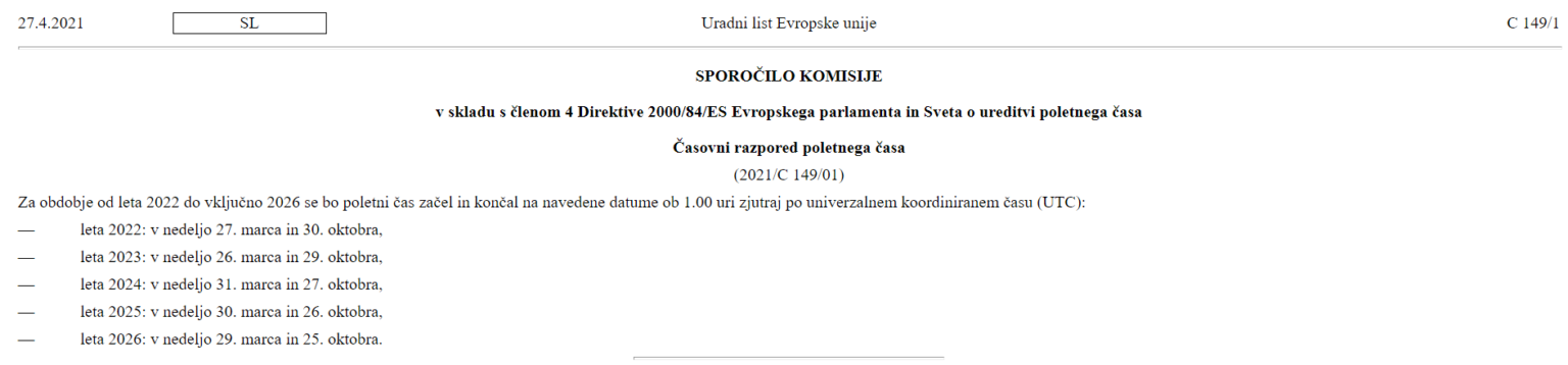 Premik ure 2022, 2023, 2024, 2025 in 2026 – marca in oktobra bomo v Evropski uniji še vedno ...
