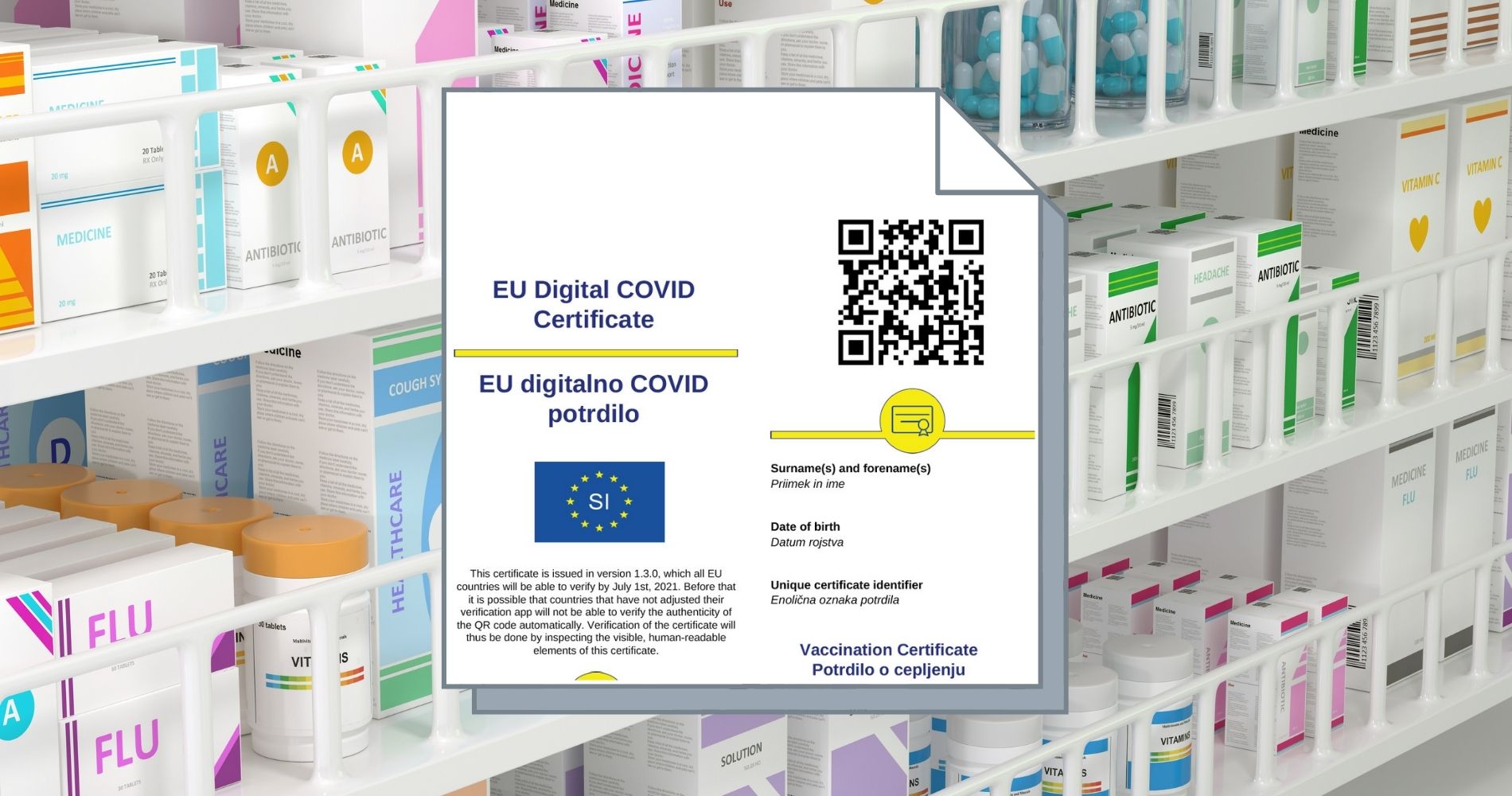 Digitalno COVID potrdilo v lekarnah - papirnato potrdilo o cepljenju in ...