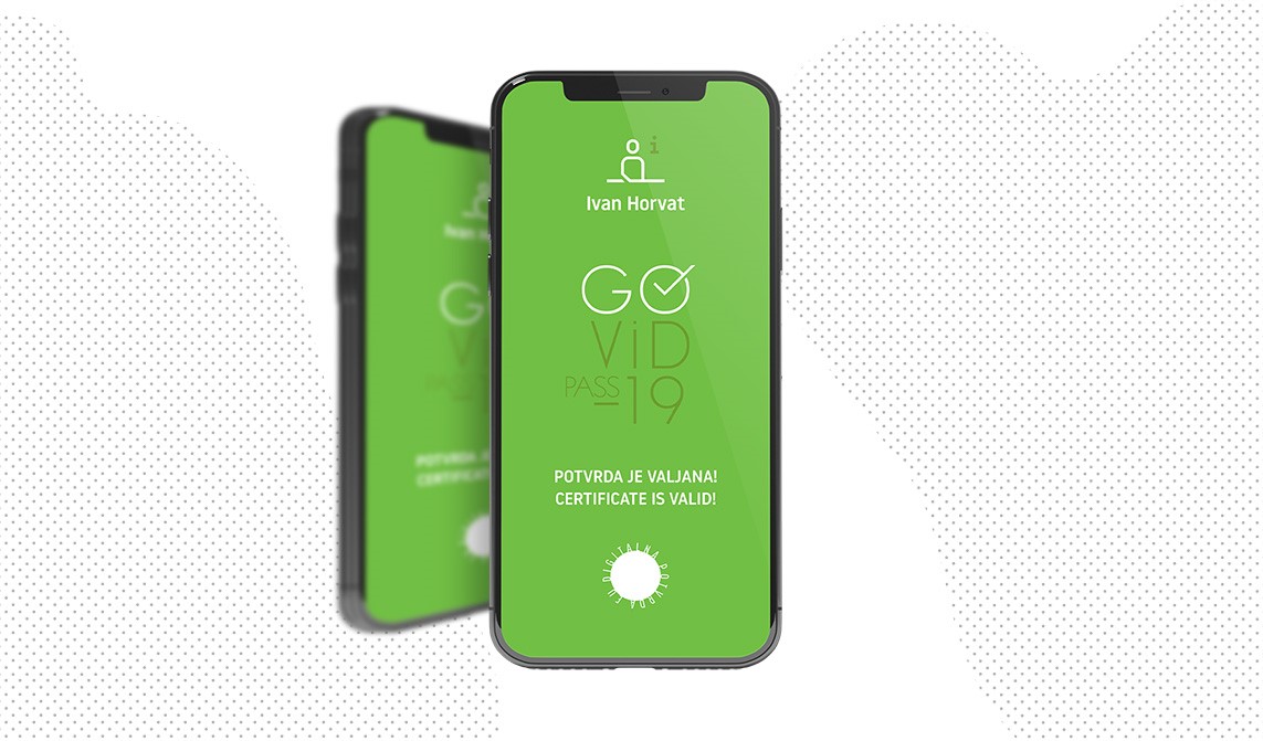 Aplikacija EU digitalno COVID potrdilo na telefonu – zeleno digitalno ...