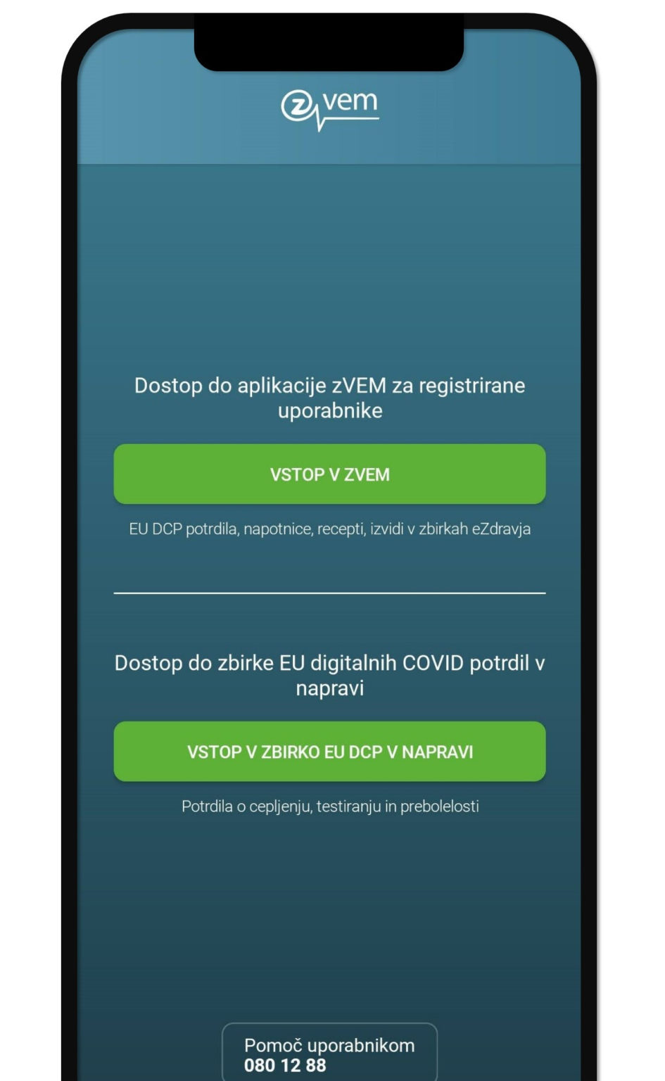 zVEM mobilna aplikacija - EU digitalno COVID potrdilo s QR kodo na ...