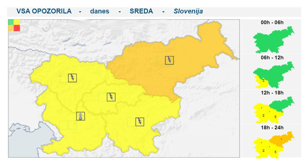 Radarska slika padavin sneg Slovenija vreme, sneg danes, višina snežne ...