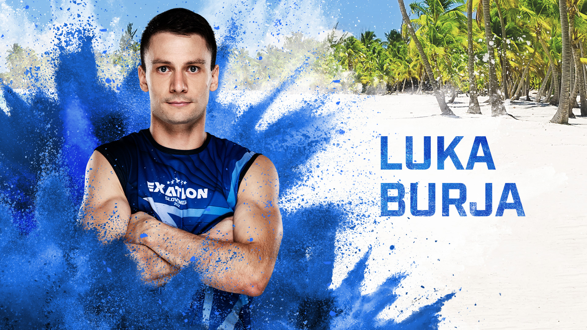 Exatlon 2022 tekmovalci modra ekipa Boris Vidović, Andreja Košir, Marko ...