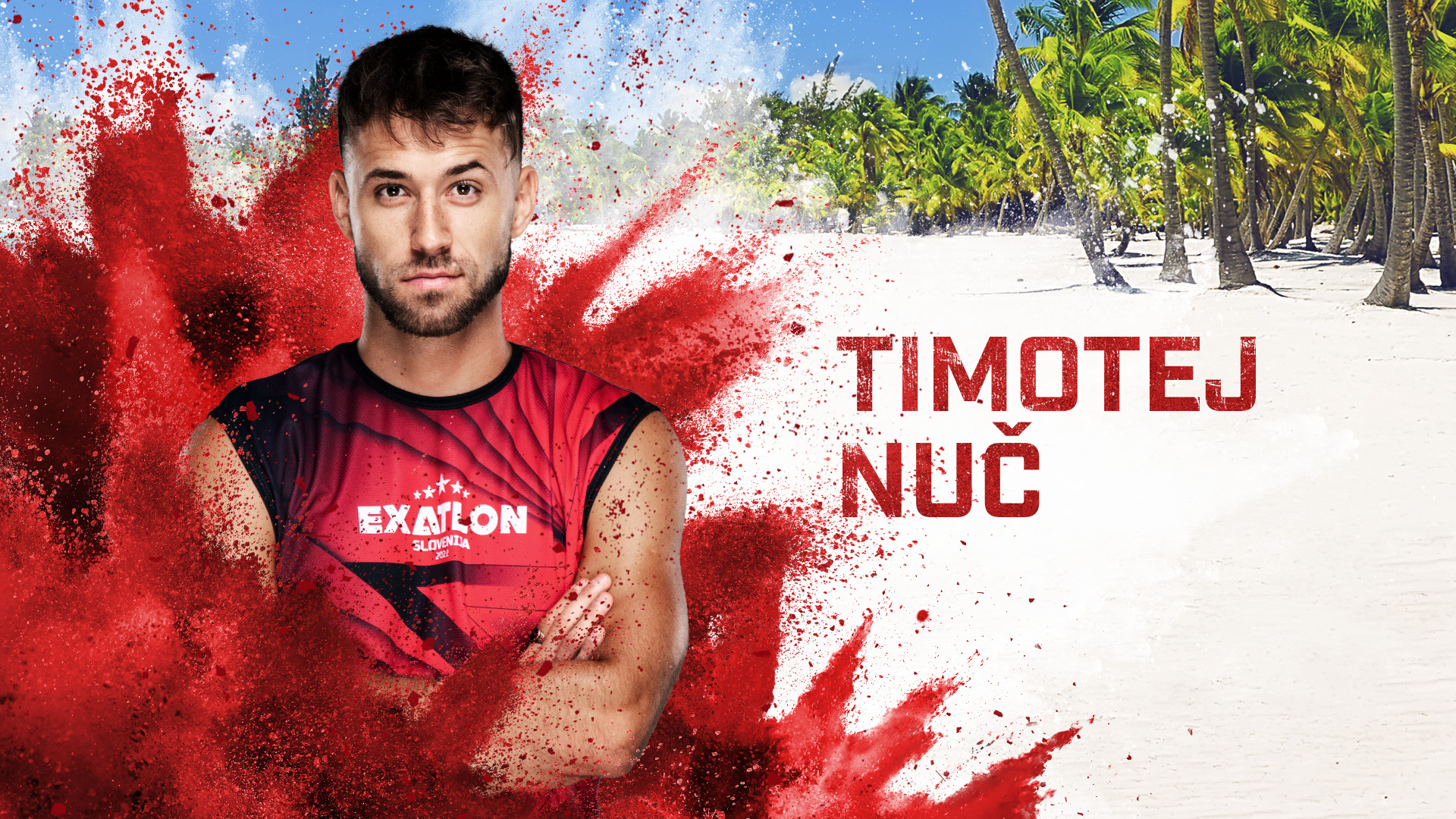 Exatlon 2022 tekmovalci rdeča ekipa Manca Šepetevc, Timotej Nuč, Teja ...