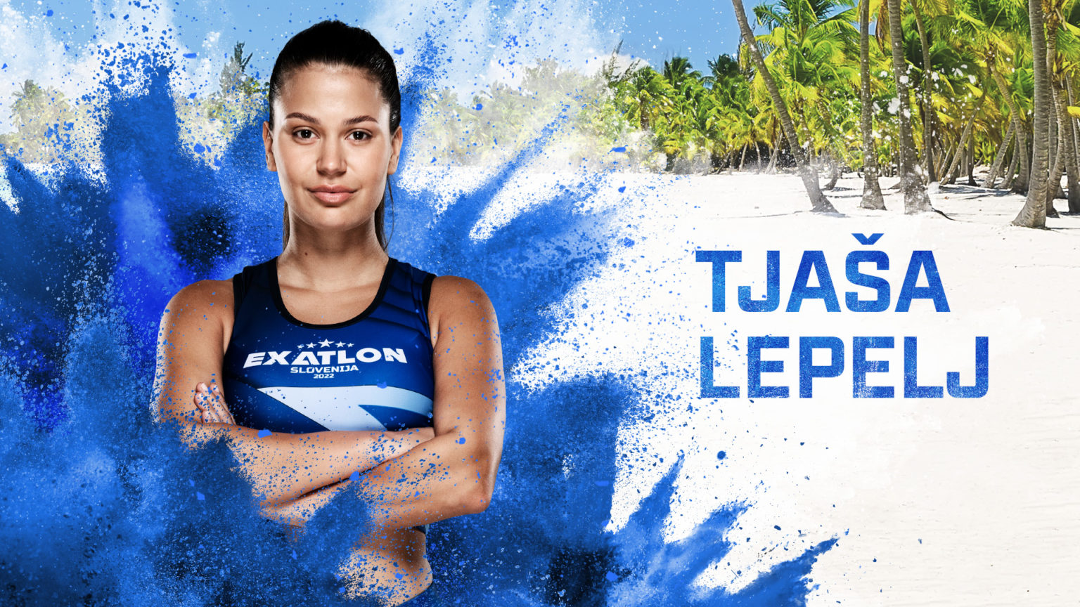 Exatlon 2022 tekmovalci modra ekipa Boris Vidović, Andreja Košir, Marko ...