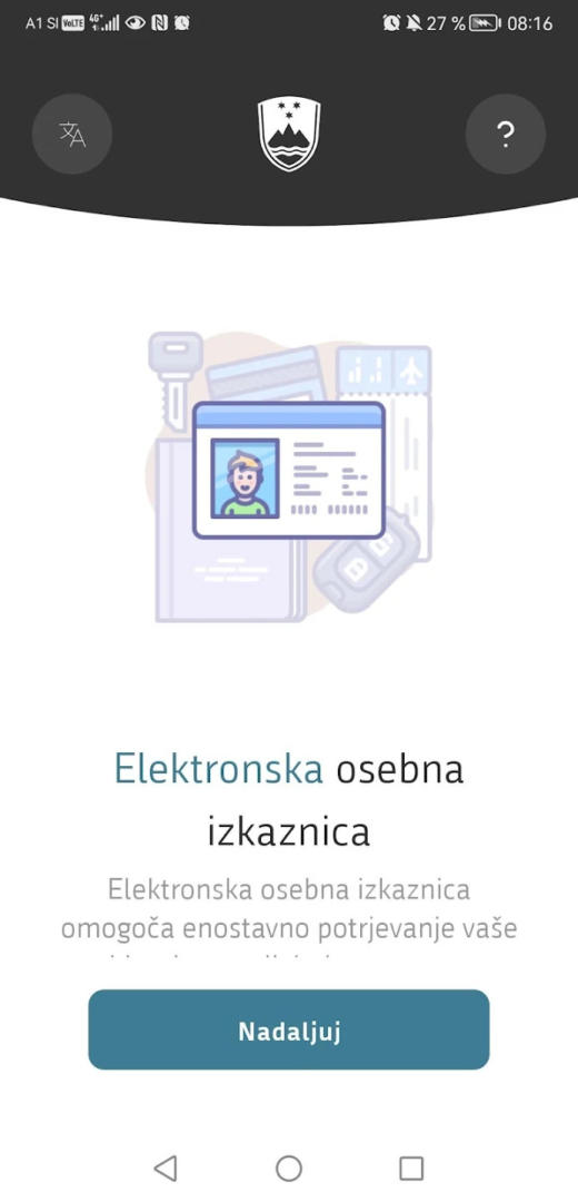 eOsebna aplikacija elektronska osebna izkaznica / mobilna aplikacija ...