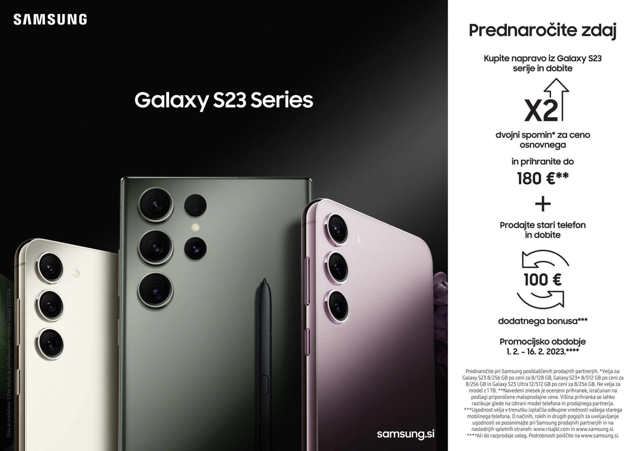 Prednaročilo telefona Samsung Galaxy S23 serije prinaša enkrat več ...