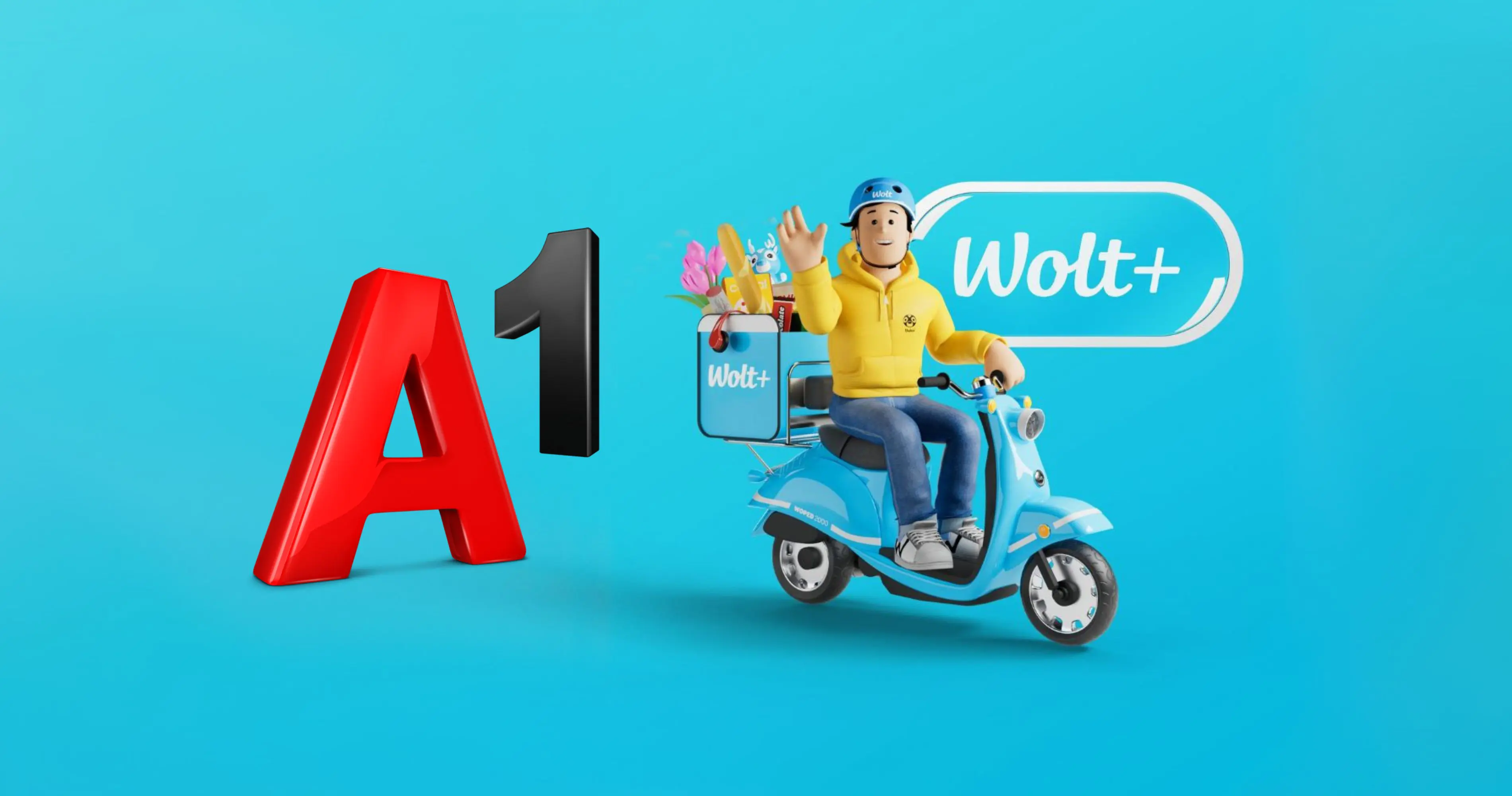 A1 Slovenija podarja brezplačno Wolt+ naročnino za 12 mesecev vsem svojim obstoječim in novim ...